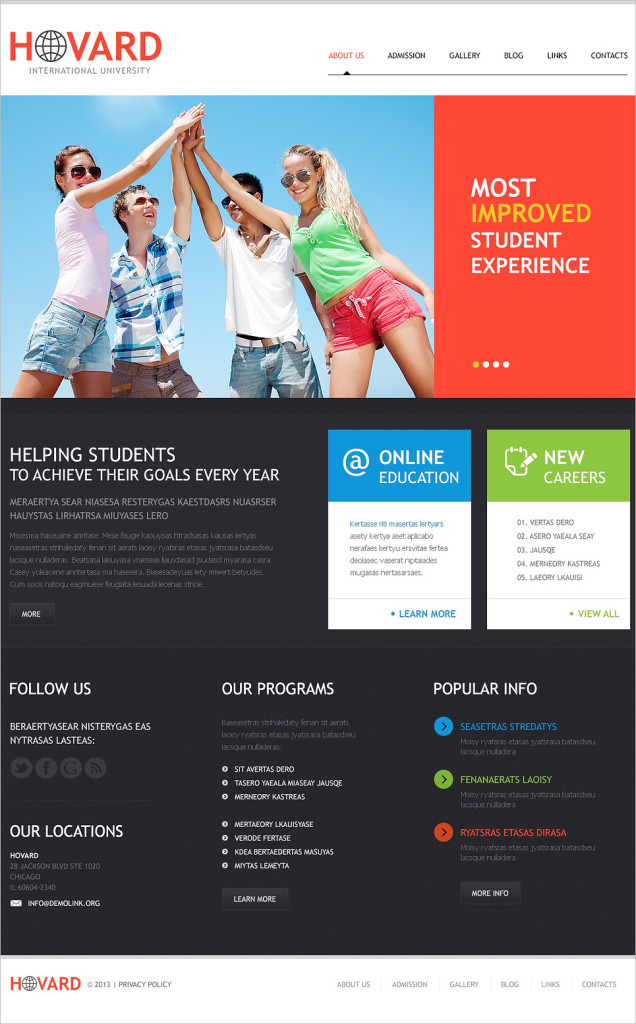 22+ Best University Website Templates PSD Free Download