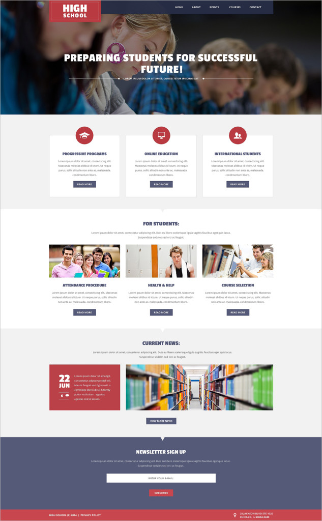 22+ Best University Website Templates PSD Free Download