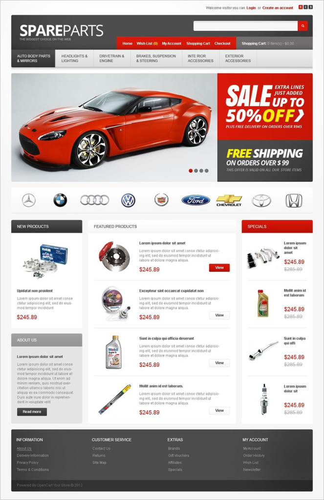 Auto Parts OpenCart Themes Free & Premium Templates