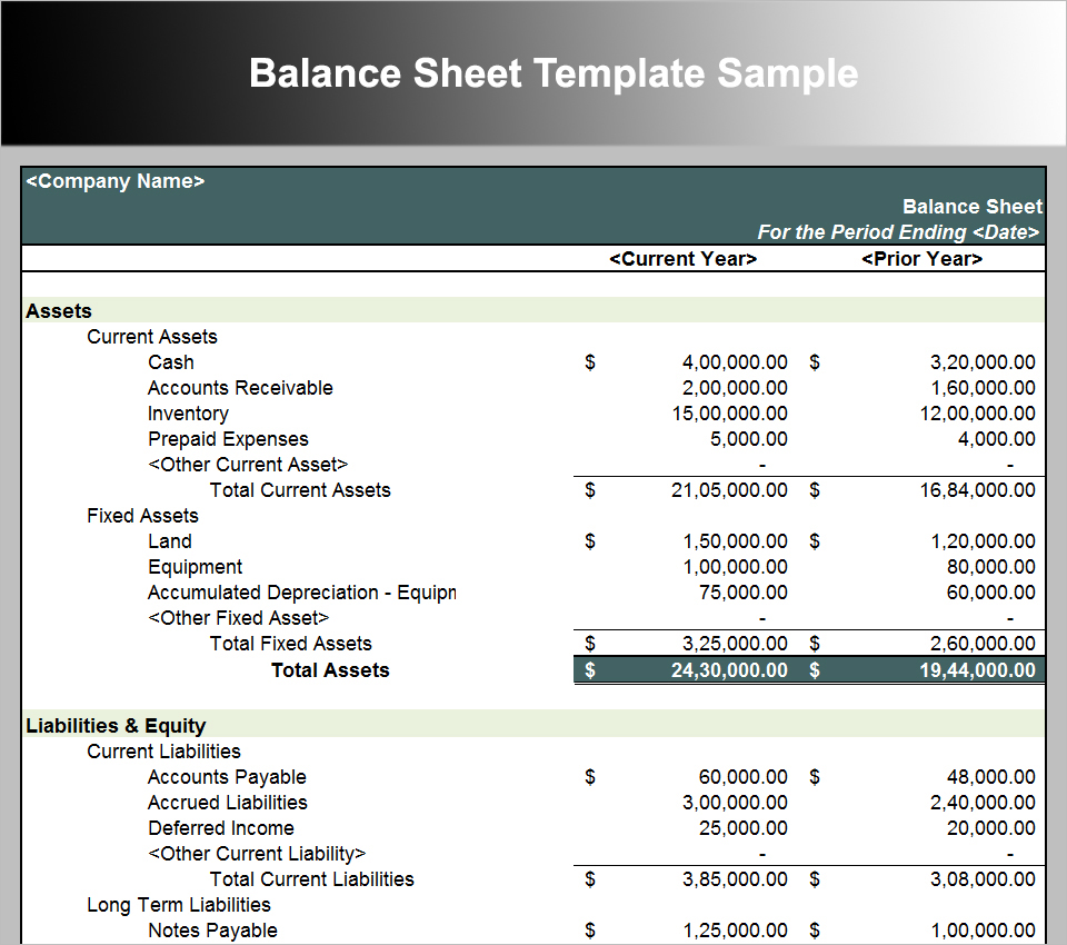 10 Balance Sheet Template Free Word Excel PDF Formats
