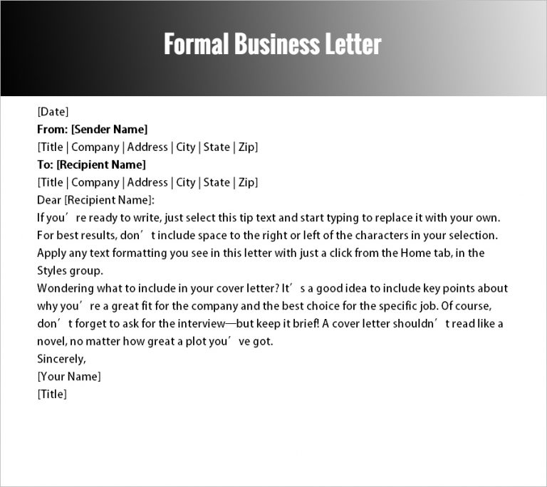 40+ Formal Letter Templates Free Word, PDF Formats
