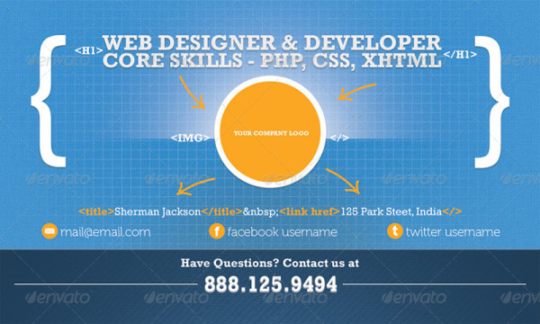 25+ Web Developer Business Card PSD Templates