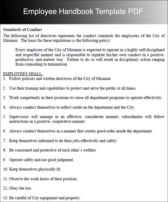 10+ Employee Handbook Templates Free Word, PDF, Doc Samples