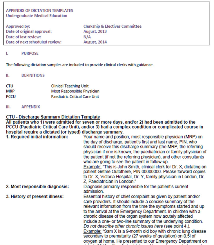 Discharge Summary Template Master Template
