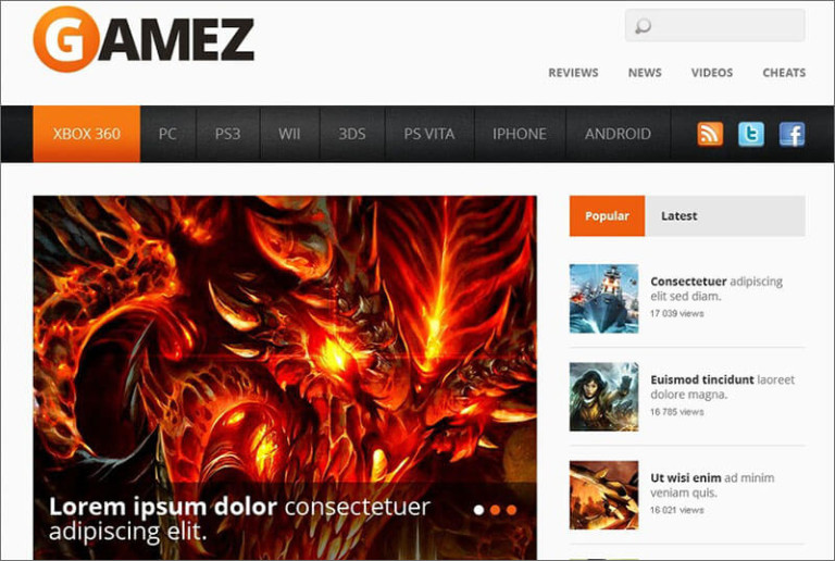 16+ Best Gaming HTML5 Templates Free Website Themes