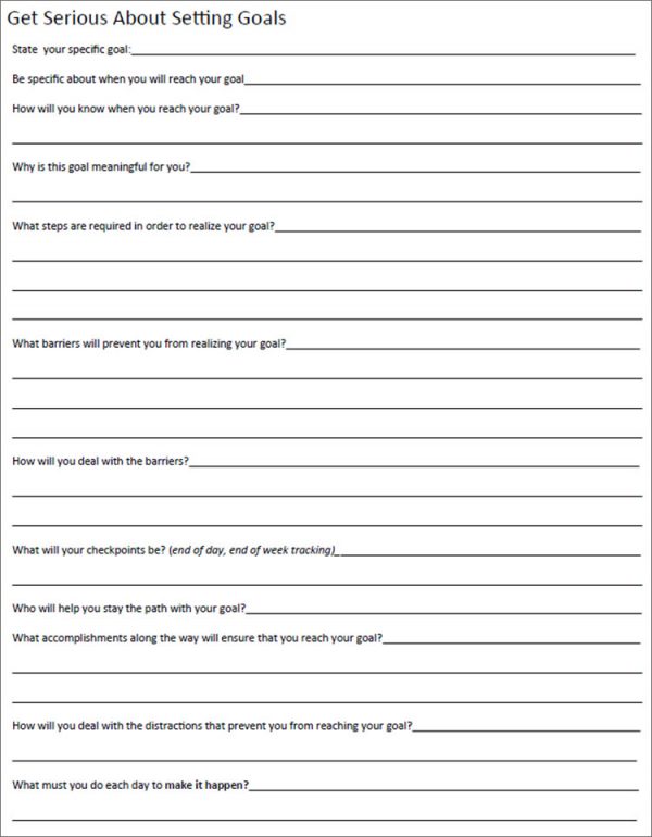 7+ Goal Setting Worksheets for Success | Download Now