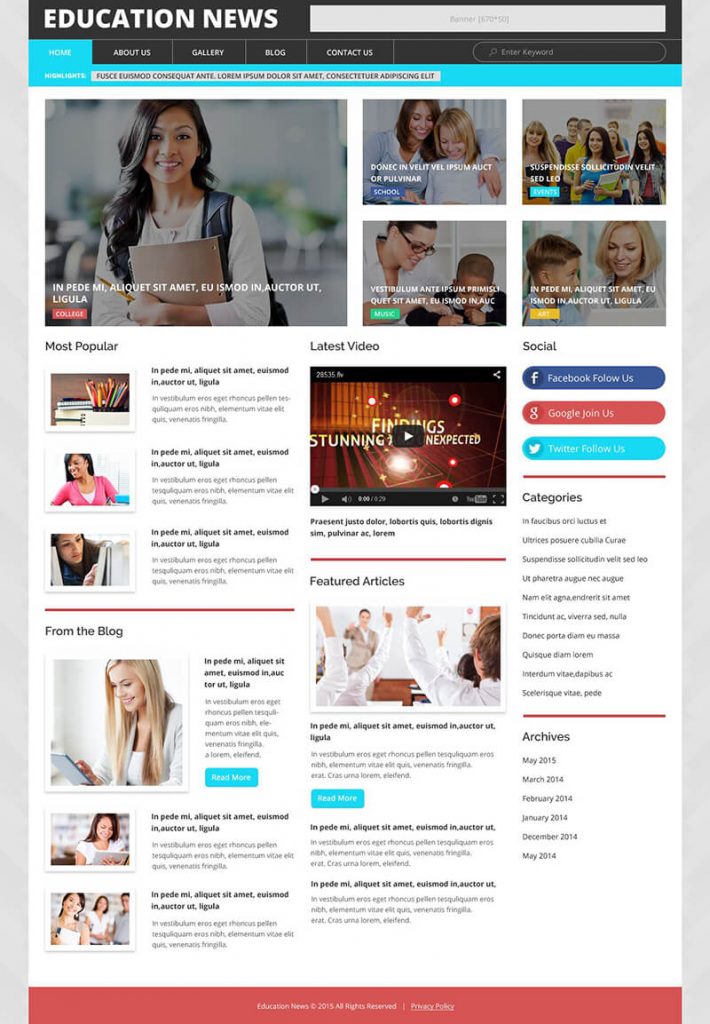 Education Bootstrap Templates Free & Premium Themes