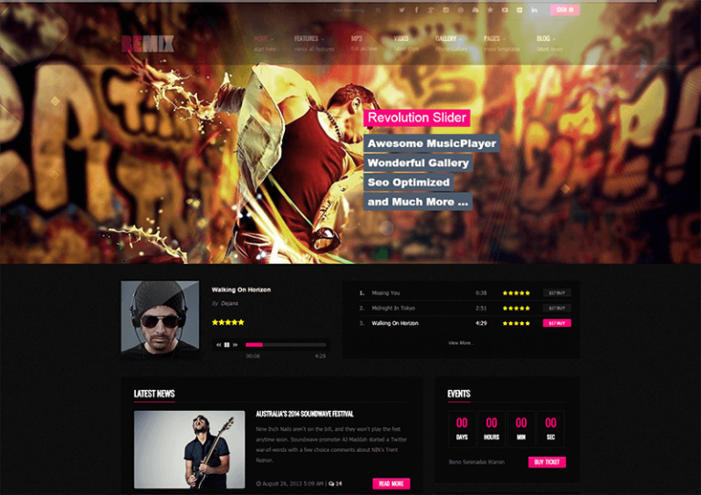 18+ Music Blog Themes Free & Premium Templates