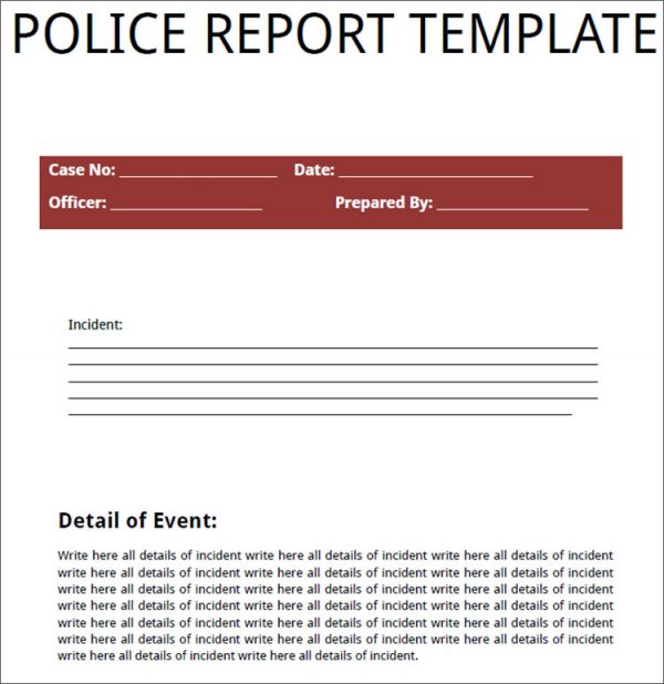 24+ Printable Police Report Templates Free PDF, Word Formats