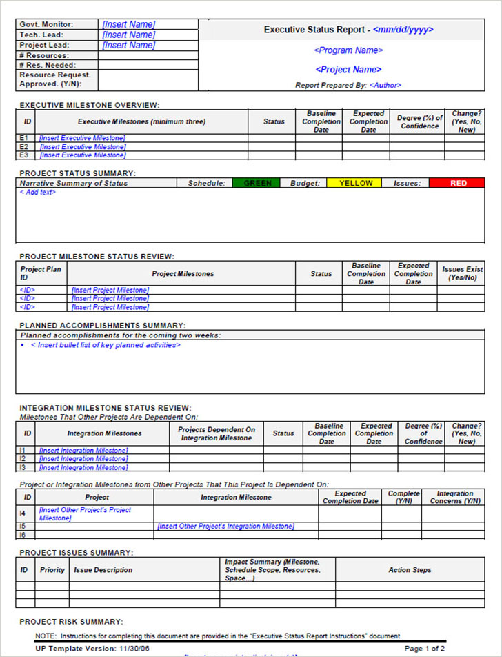 6 Status Report Templates Free Word PDF Excel Formats