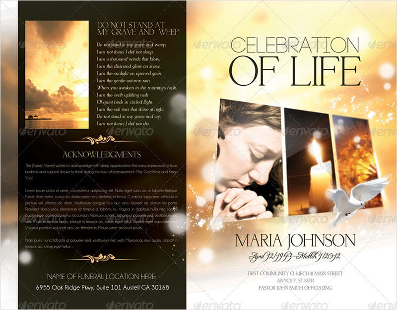 Free Funeral Program Brochure Psd Template