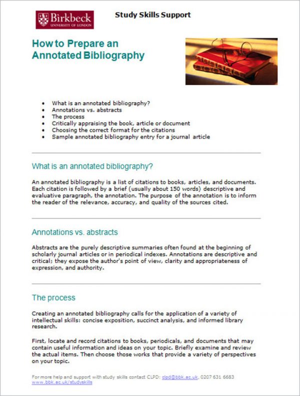 Annotated Bibliography Templates Free PDF, Excel Formats