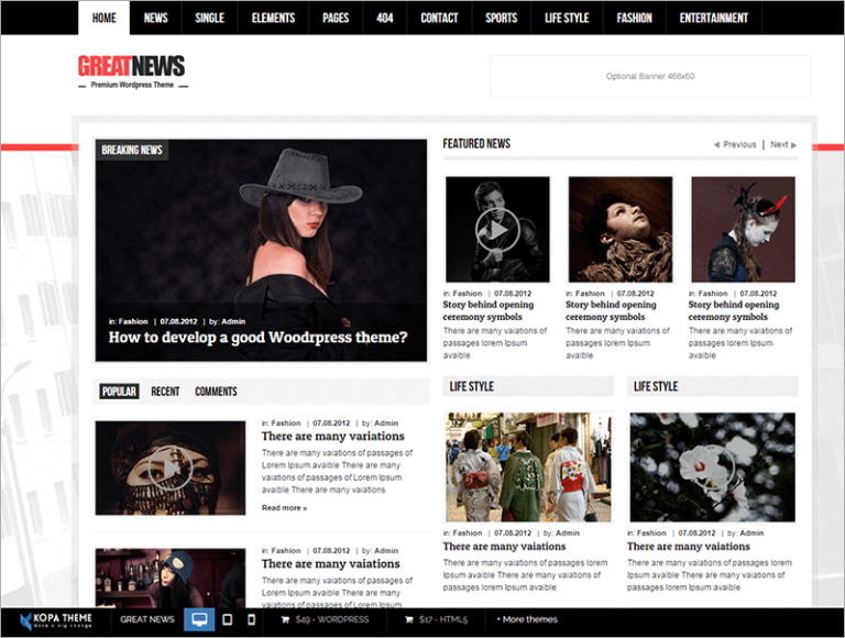 20+ News Website Html5 Templates Free & Premium Themes