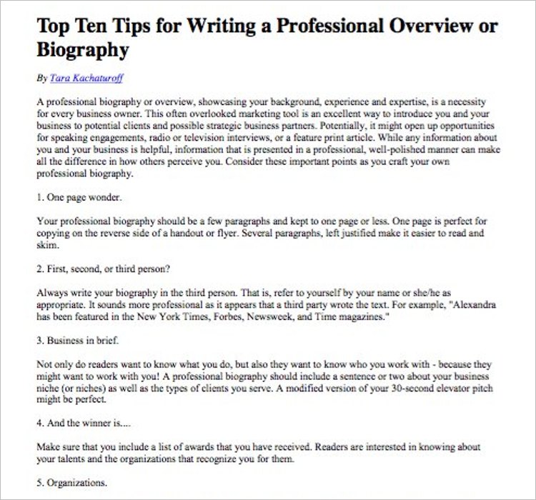 How To Write A Professional Bio For Yourself