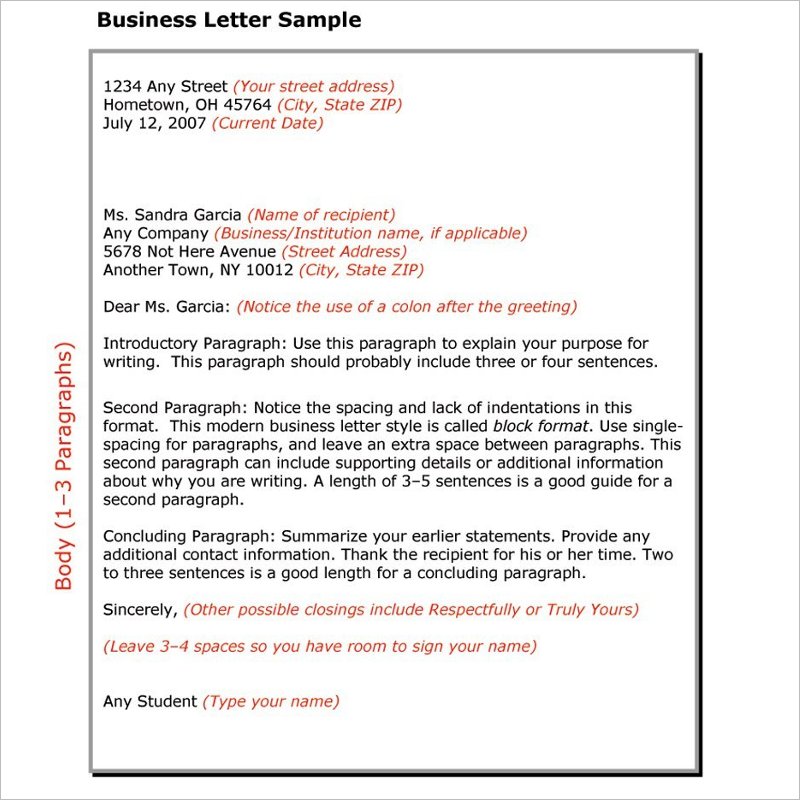 Official Letter Sample Formal Letter Example Pdf HQ Printable Documents