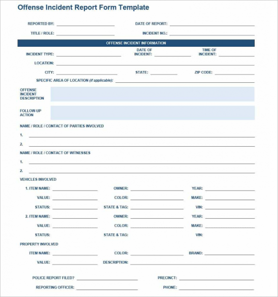 24 Printable Police Report Templates Free Pdf Word Formats