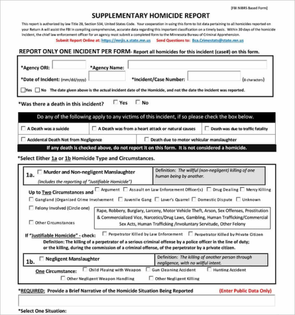24+ Printable Police Report Templates Free PDF, Word Formats