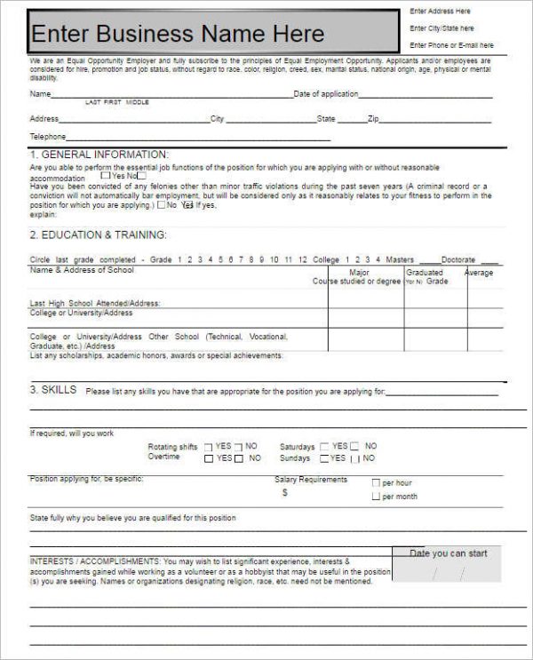 22+ Employee Application Form Templates Free PDF, Word Formats