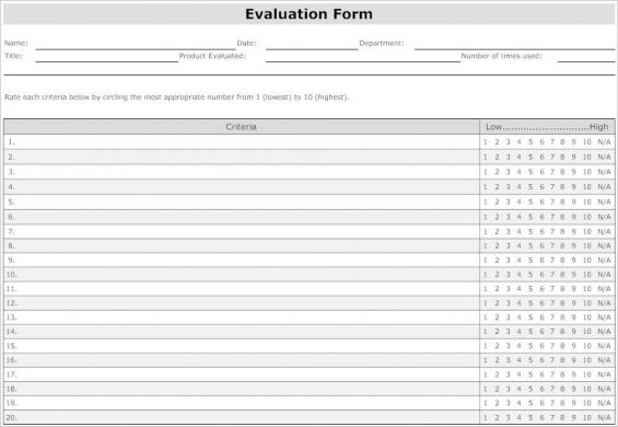 31+ Free Employee Evaluation Forms Templates