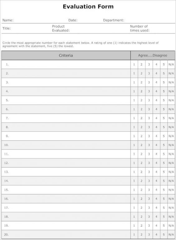 31+ Free Employee Evaluation Forms Templates