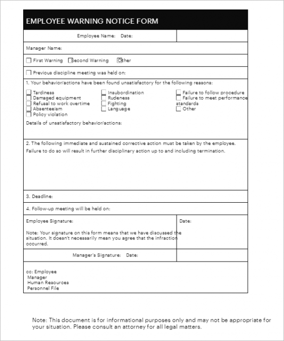 26+ Employee Write Up Form Templates - Free Word,