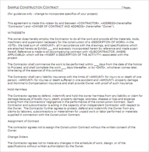 28+ Construction Contract Form Templates Free PDF, Doc, Word Samples