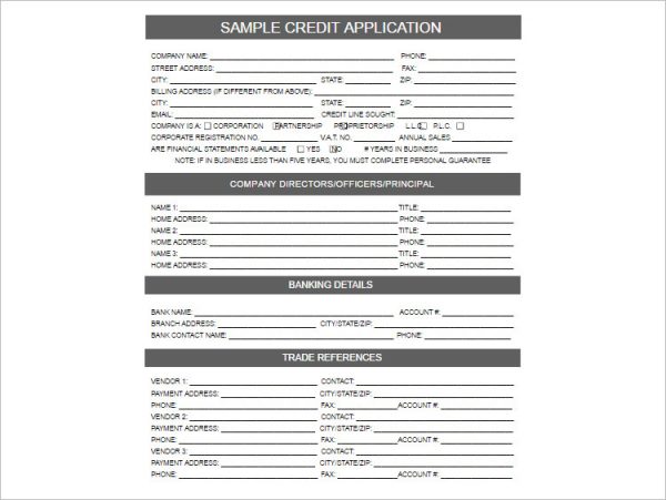 24+ Credit Application Form Templates Free Word, PDF Formats