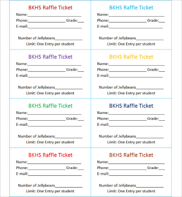 Raffle Ticket Format DocTemplates