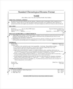 12+ Free Chronological Resume Templates PDF, Word Examples