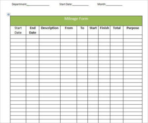 Free Mileage Log Word - Creative Templates