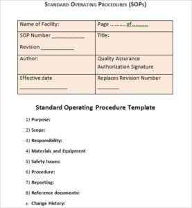 Standard Operating Procedure Guidelines - Creative Templates