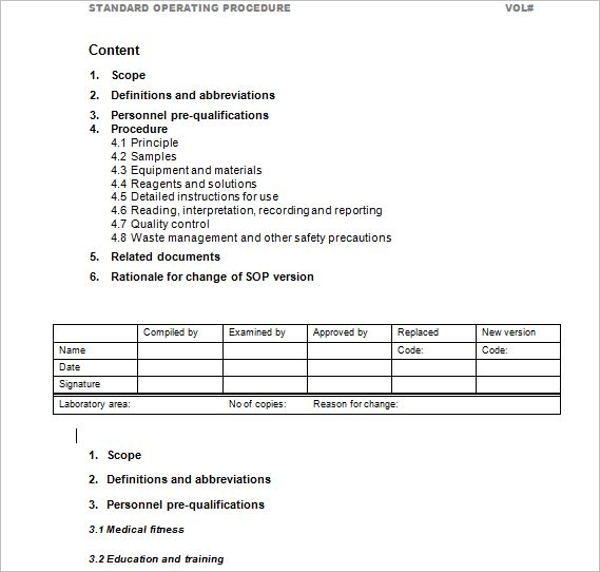 45 Free Standard Operating Procedure Templates Word Excel Format