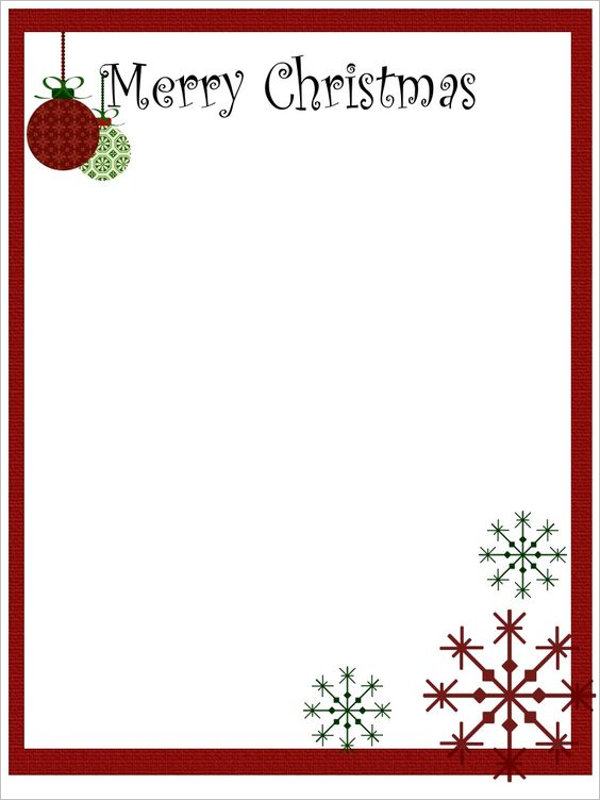 22 Christmas Stationery Templates Free Word Paper Designs