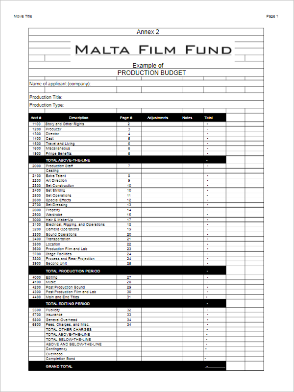 20 Project Budget Templates Free Excel Word PDF Examples