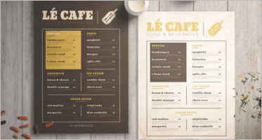 62+ Cafe Menu Templates Free PSD, Word Designs