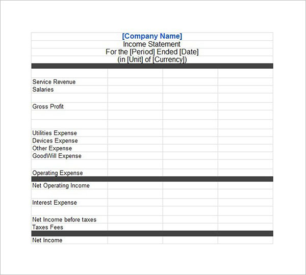 36 Income Statement Templates Free PDF Excel Word XLS Formats