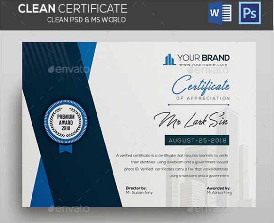 106+ Certificate Design Templates Free PSD, Word, PNG, PPT Download