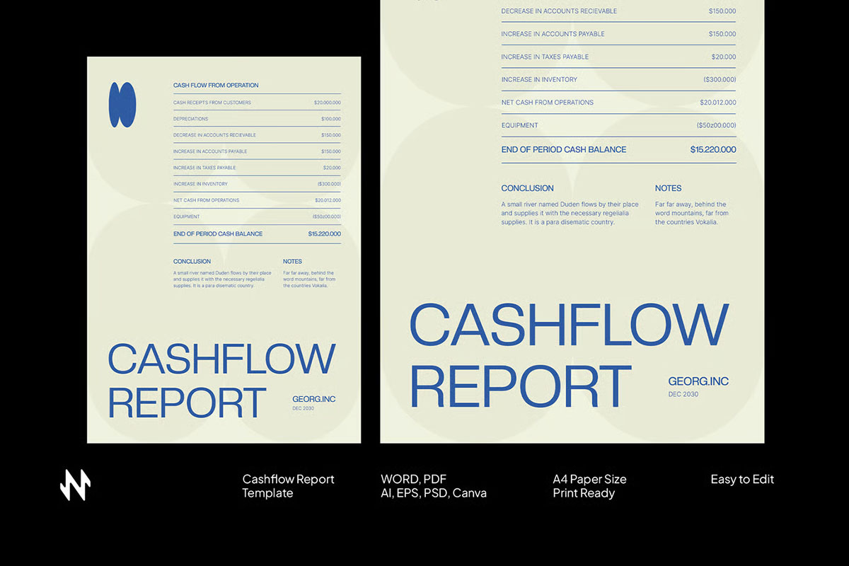 Cash Flow Statement Templates | Simple & Professional Formats