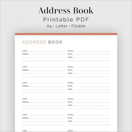 30+ Address Book Templates Free Word, Excel, PDF Designs