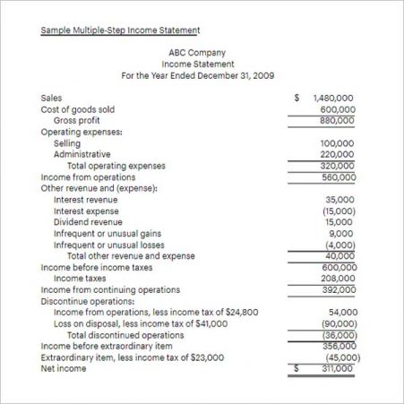 Basic Income Statement Templates - Doc,PDF,Excel