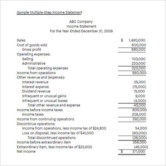 Basic Income Statement Templates - Doc,PDF,Excel