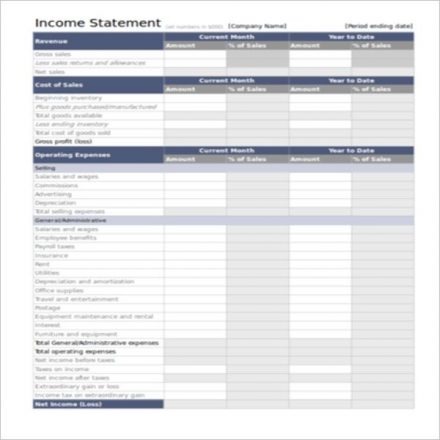 Yearly Income Statement Templates for Easy Tracking
