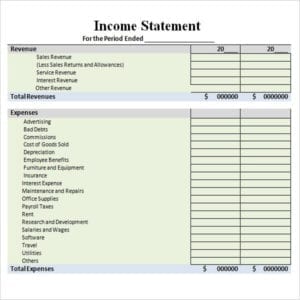 Blank Income Statement Templates for Easy Use