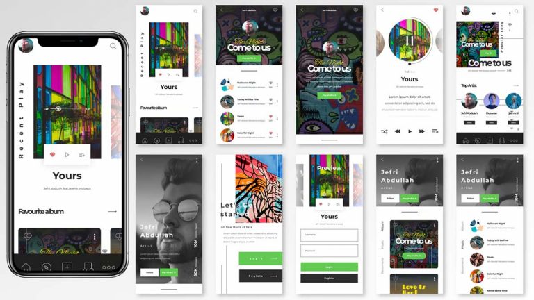 15+ Premium and Modern Music App UI Kits | PS, XD, Figma, Sketch