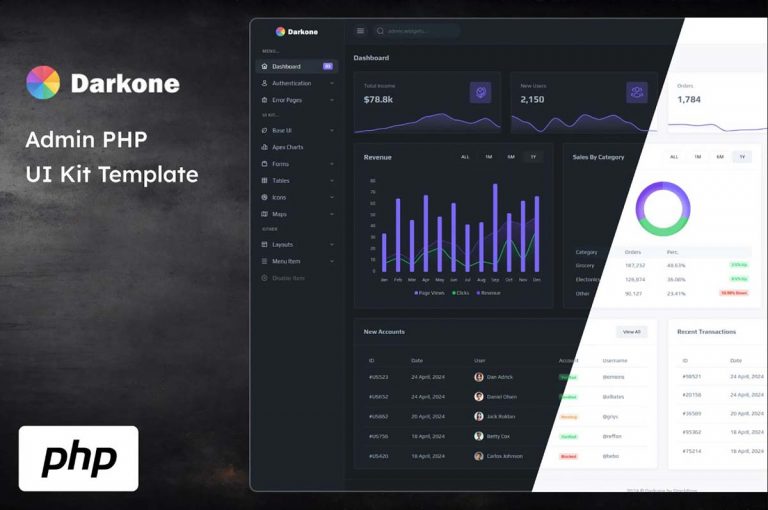 PHP Admin Dashboard Templates – Modern & Responsive