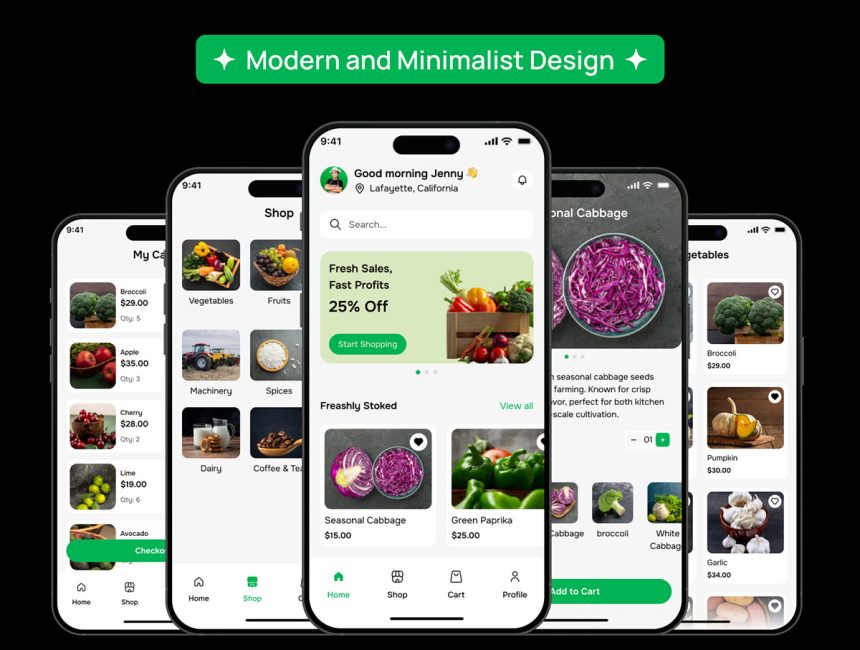 10+ Agriculture Mobile App UI Kit – Modern Farming UI Design
